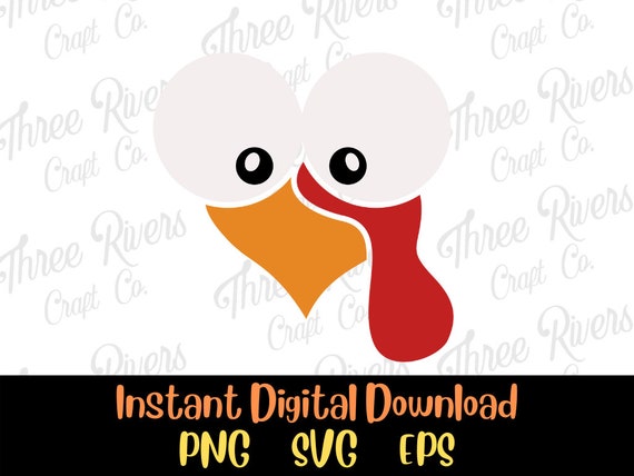 Turkey Face Png Svg Eps Digital Download Fall Autumn | Etsy