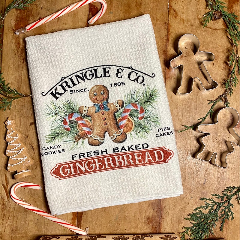 Gingerbread Kitchen Towel - Etsy
