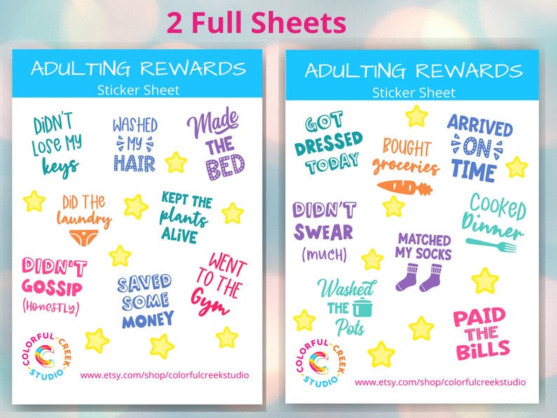 Adulting Reward Sticker Good Job Funny Adult Sticker - Etsy