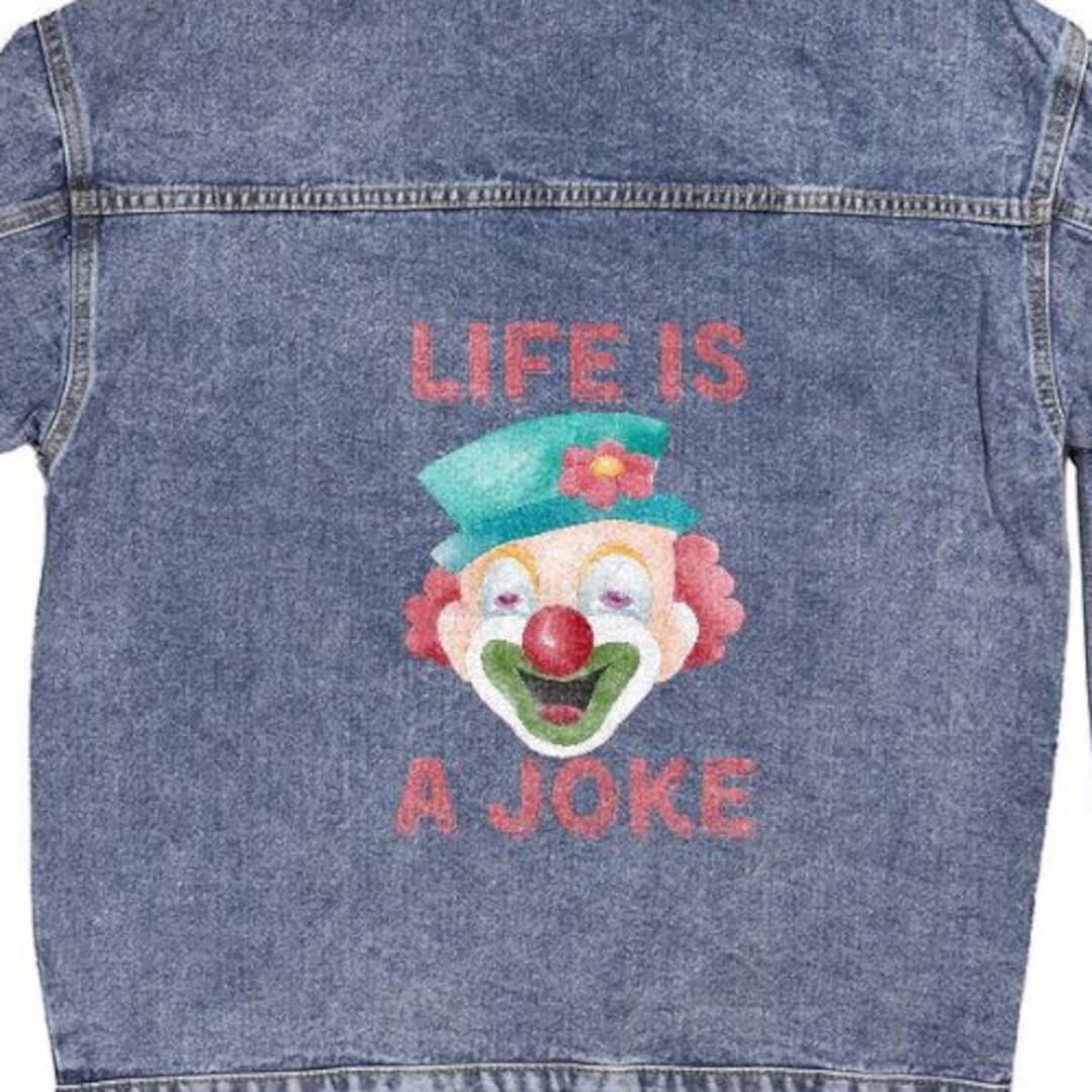Clowncore Boyfriend Style Denim Jacket Clowncore Clothing Weird Stuff ...