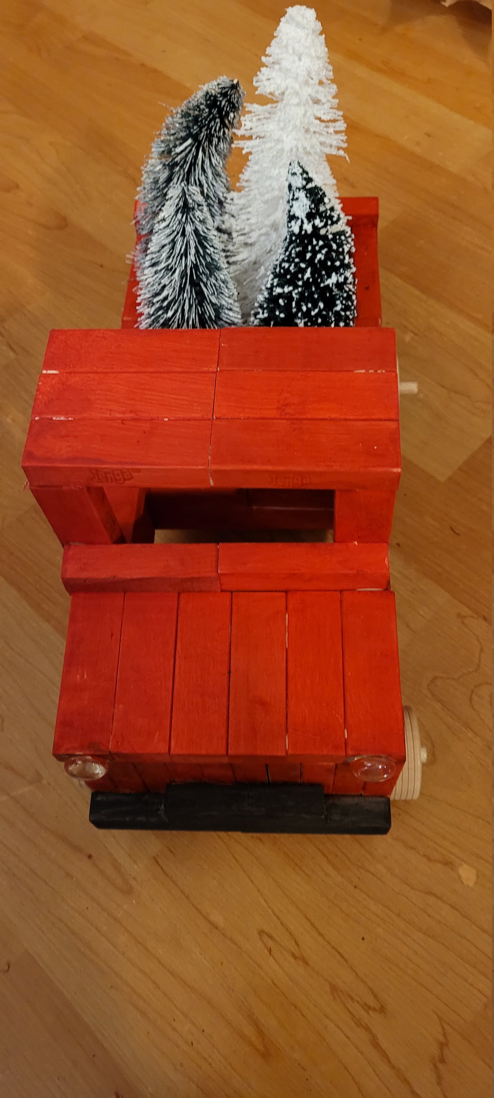 Homemade Red Toy Truck Made From Jenga Blocks - Etsy