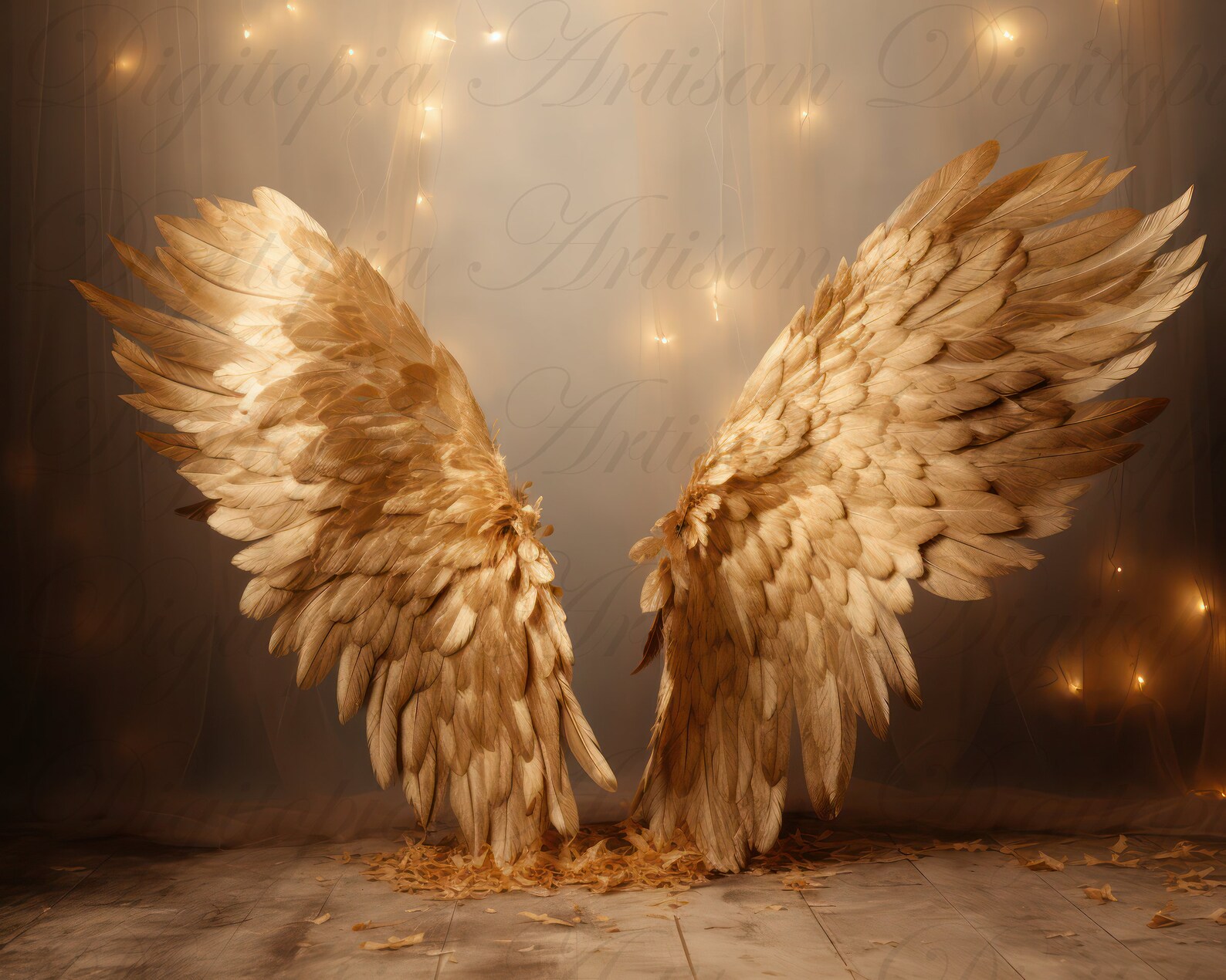 Gold Angel Wing Digital Backdrop for Maternity Bridal Boudoir ...