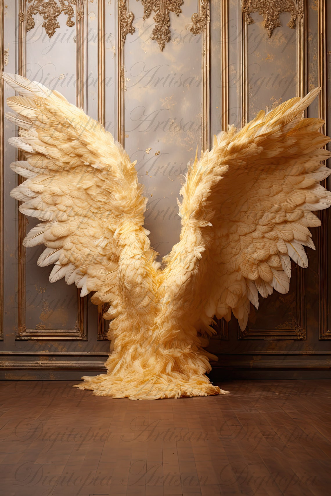 Gold Angel Wing Digital Backdrop for Maternity Bridal Boudoir ...