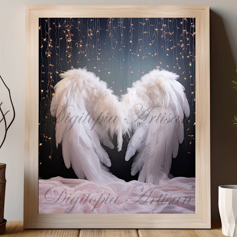 White Feathered Angel Wings Maternity Photoshoot Backdrop, Maternity ...
