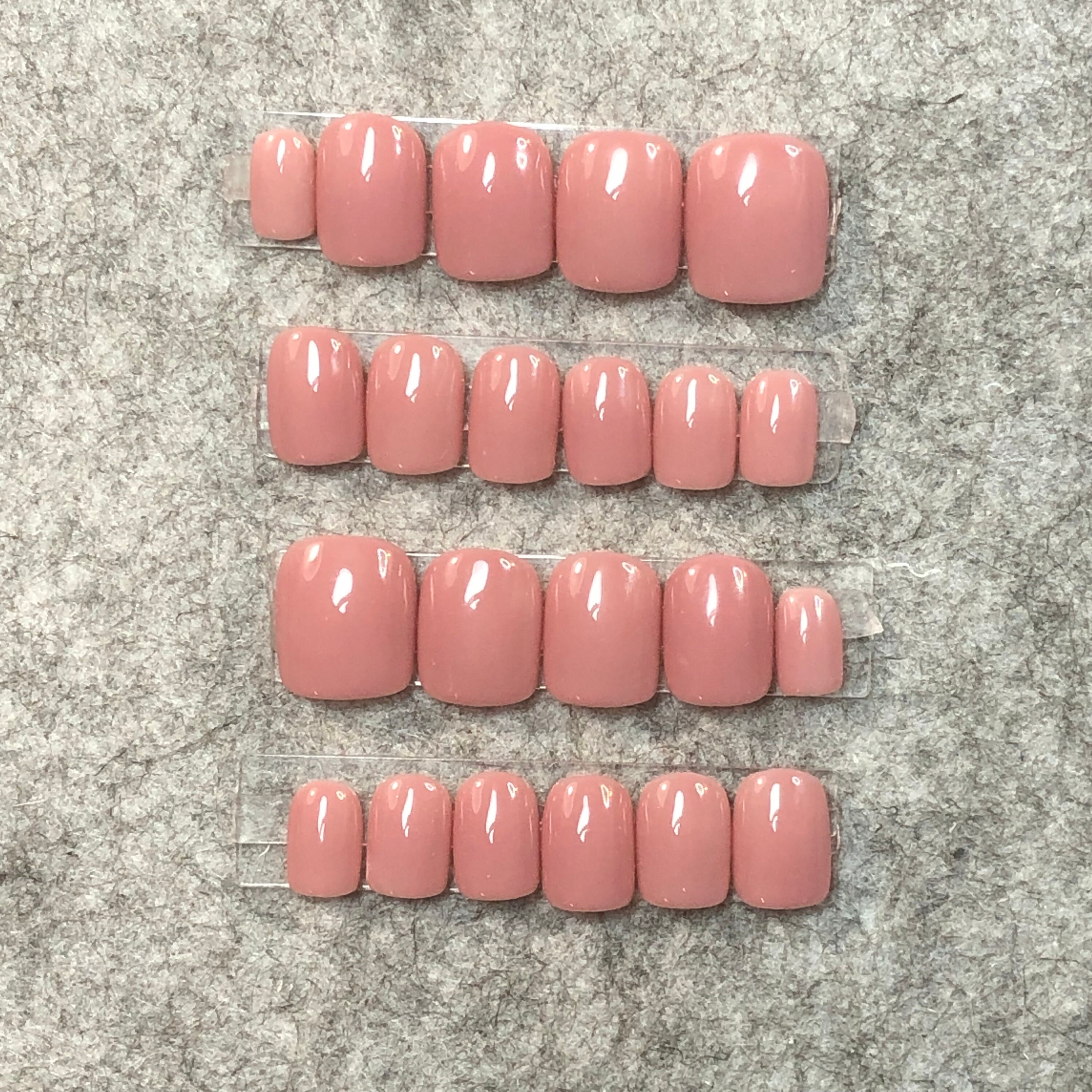 22 Extra Short Square Nails FULL SET Rose Rink Nude Nails - Etsy