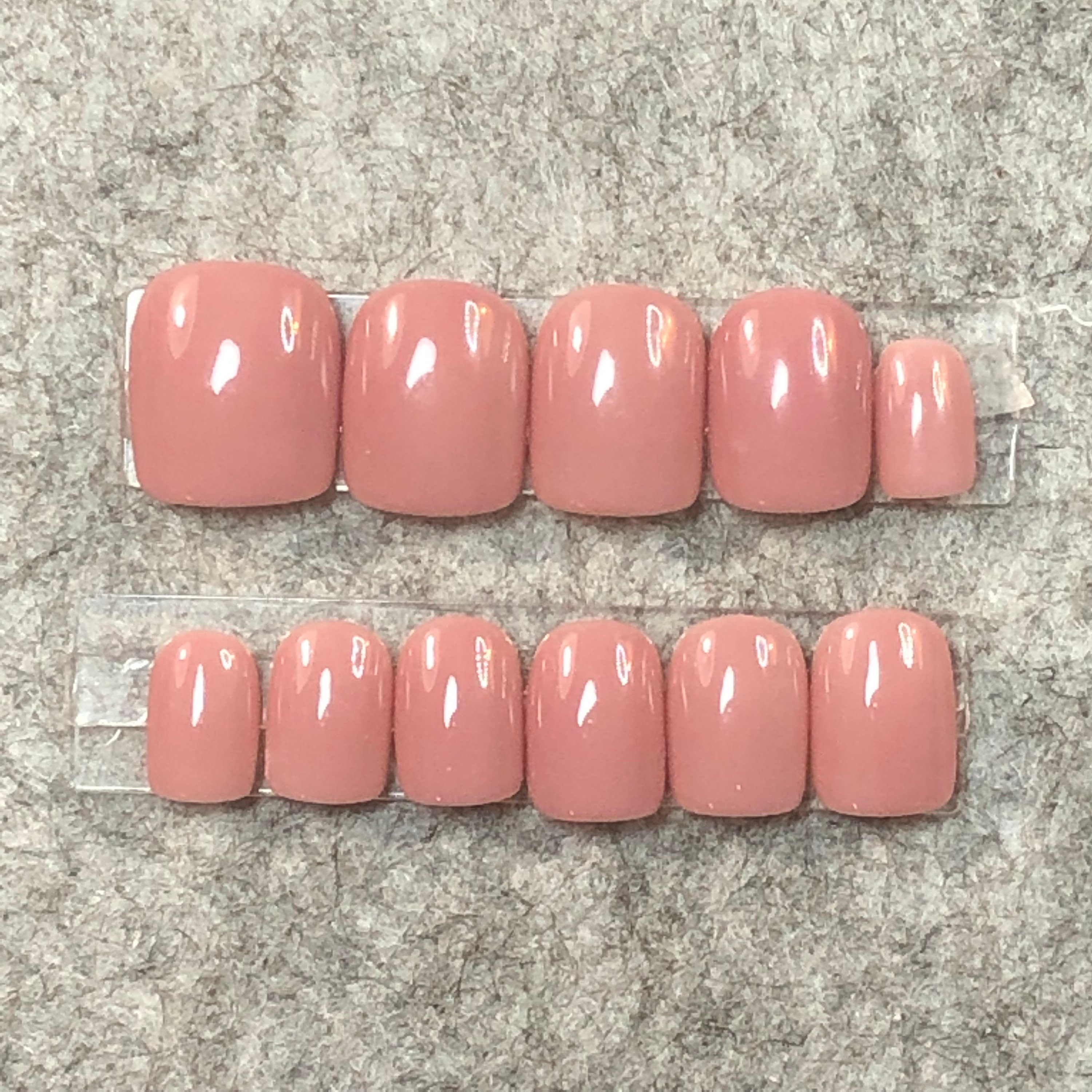 22 Extra Short Square Nails FULL SET Rose Rink Nude Nails - Etsy