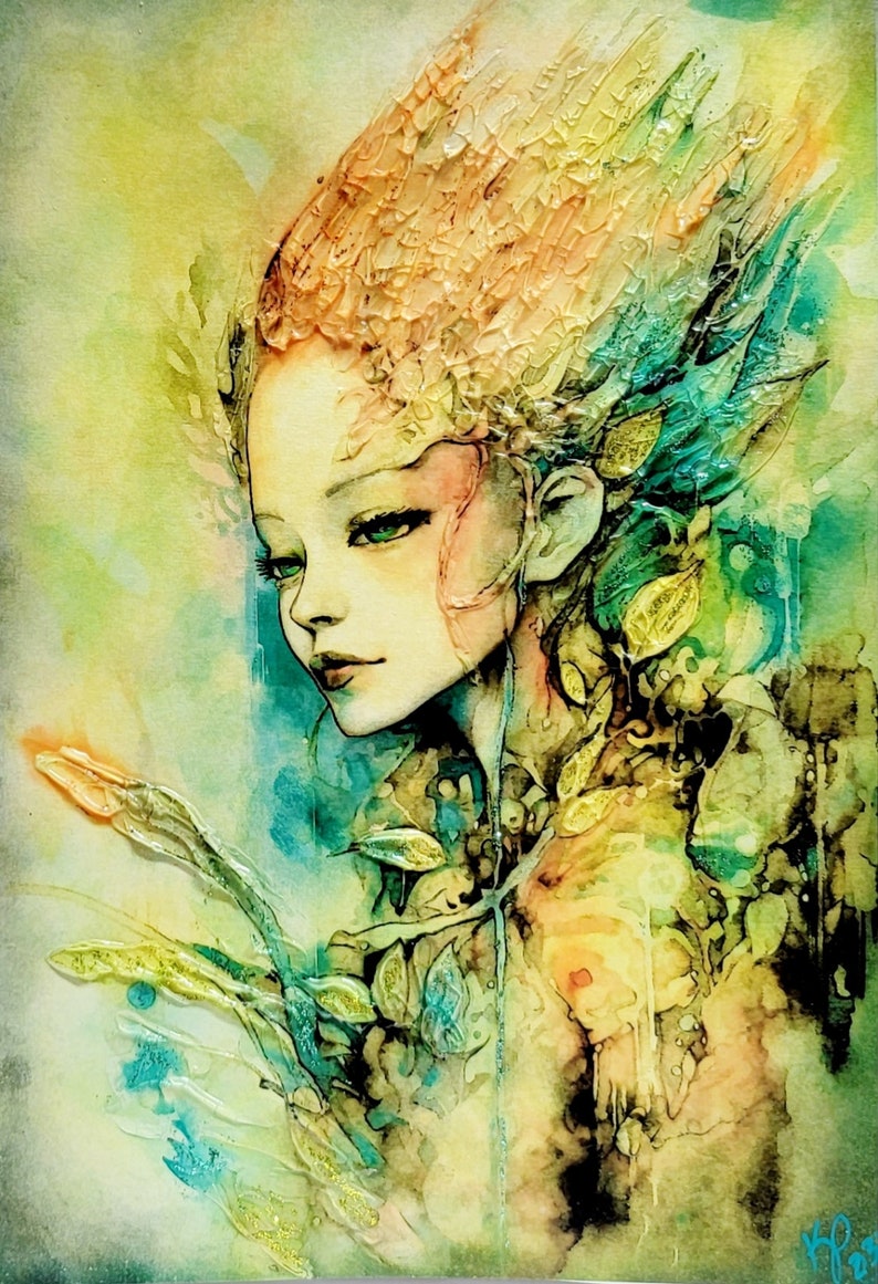 FIERY SPRITE Wall Art Unframed 6 5/8 X 9 7/8 standard 16.82cm X 25.08cm ...