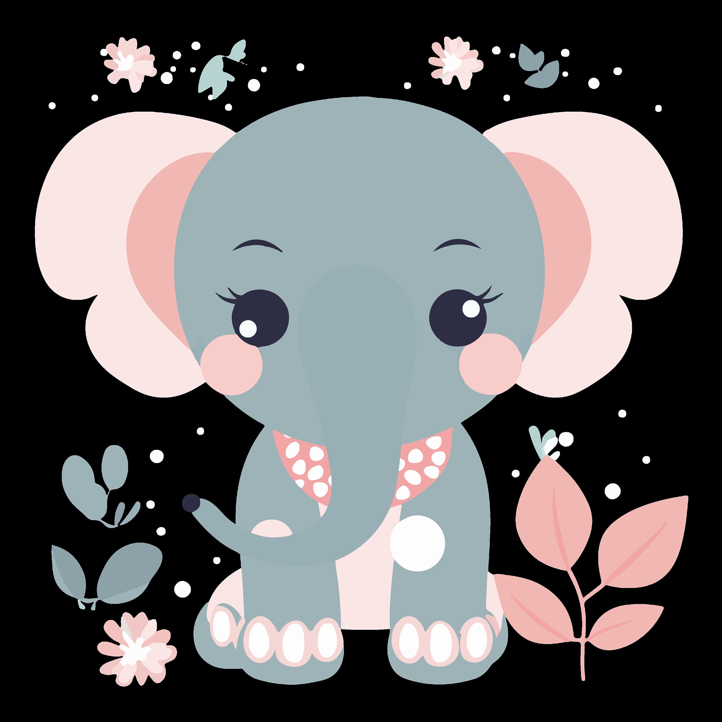 Cute Baby Elephant SVG File for DIY Projects - Etsy