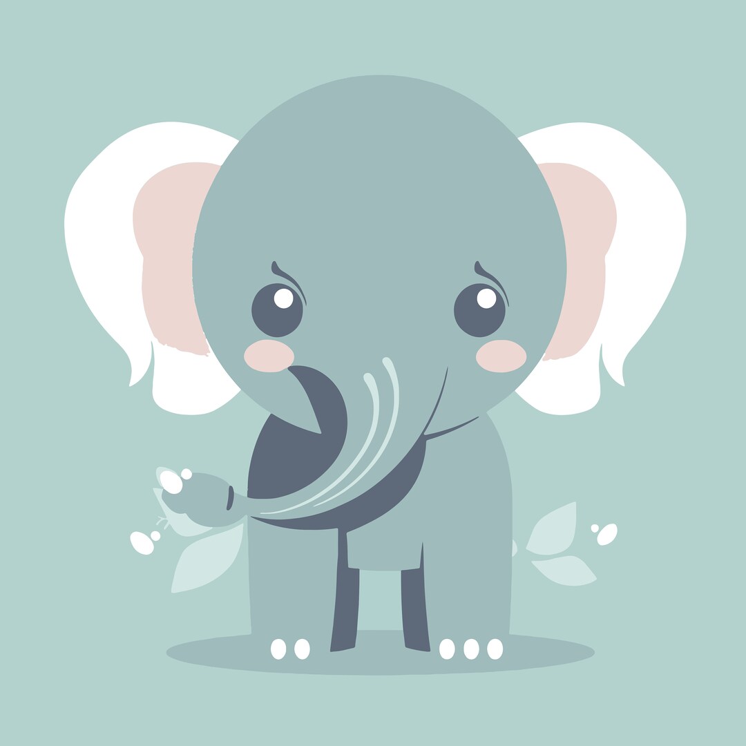Baby Elephant SVG File, Instant Download, Cricut and Silhouette ...