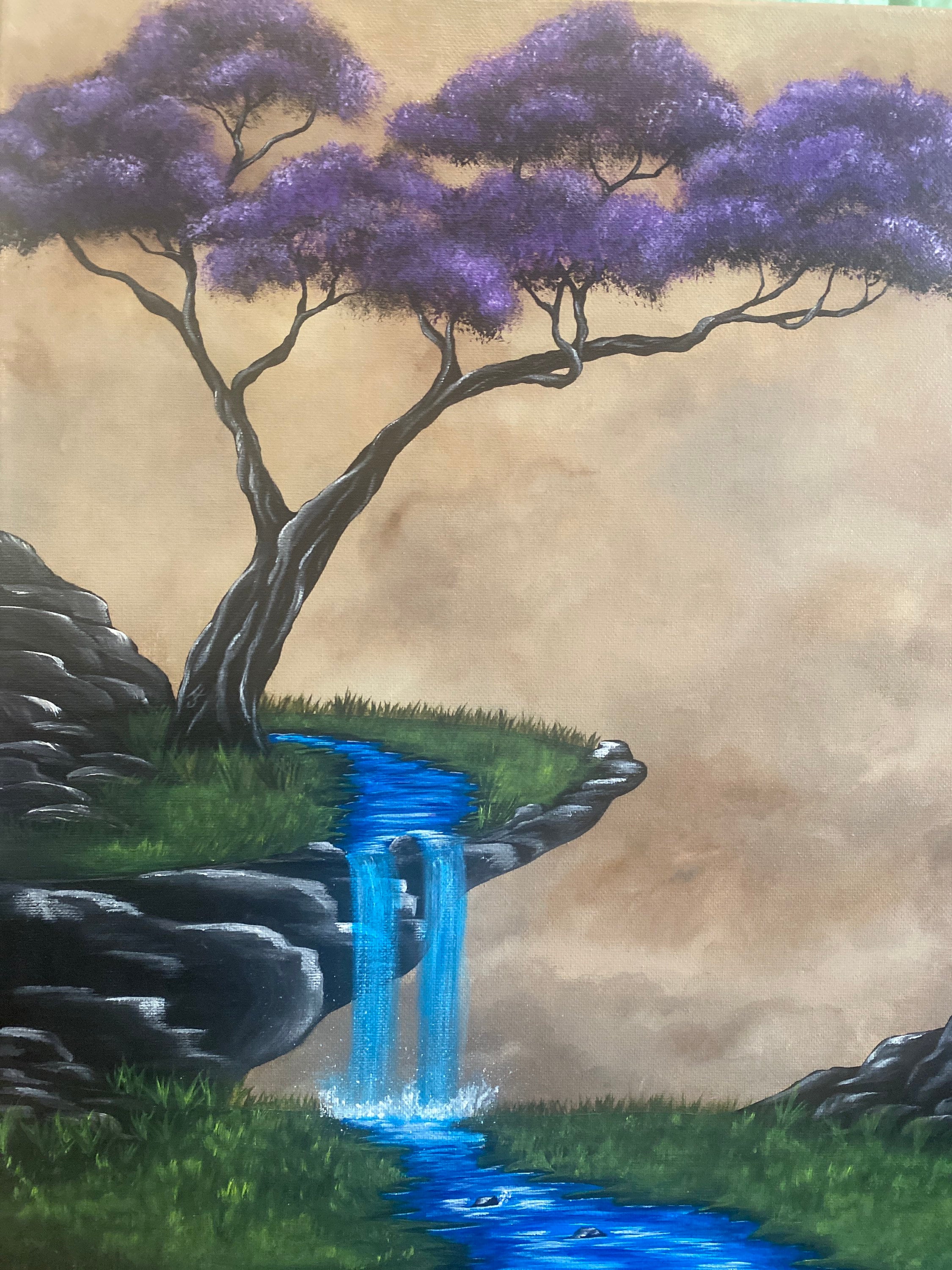 Purple Overflow Painting Acrylic Art & Collectibles etna.com.pe