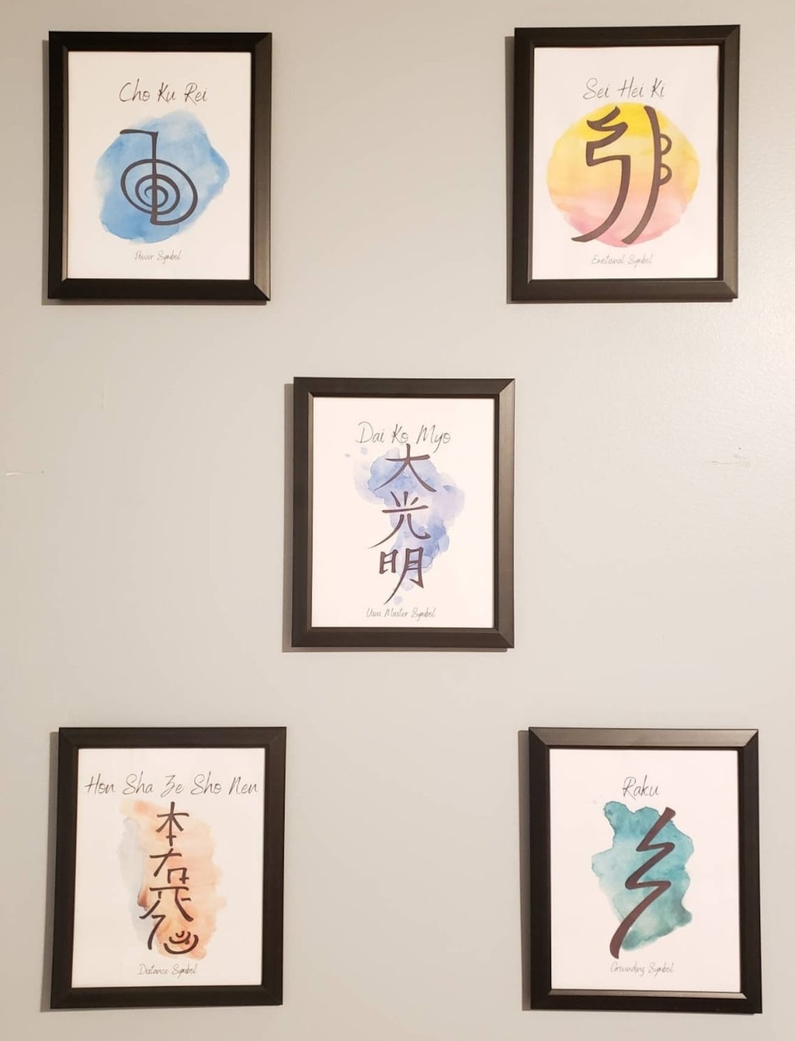 REIKI SYMBOLS for Reiki Healing, Reiki Wall Hanging for Spa Studio ...