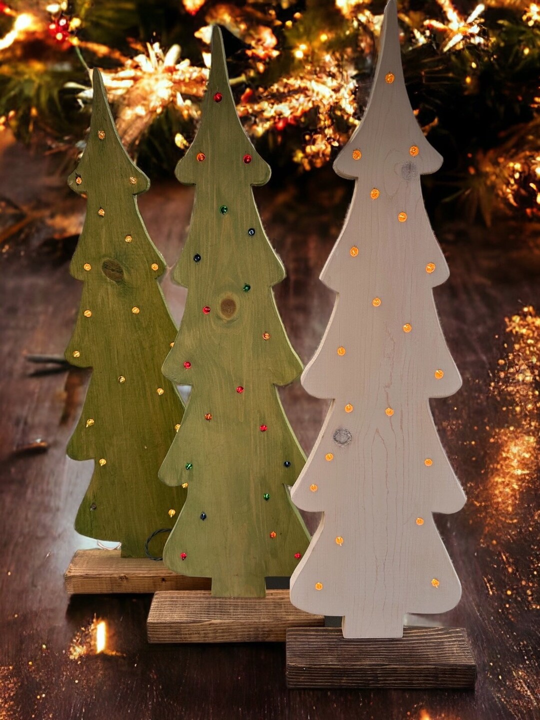 Wooden Lighted Christmas Tree, Handmade - Etsy
