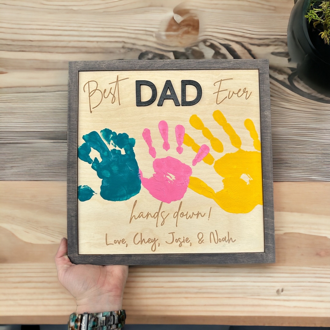 Gift for Dad From Kids - Personalized Wooden Sign for Dad, 'best Dad ...