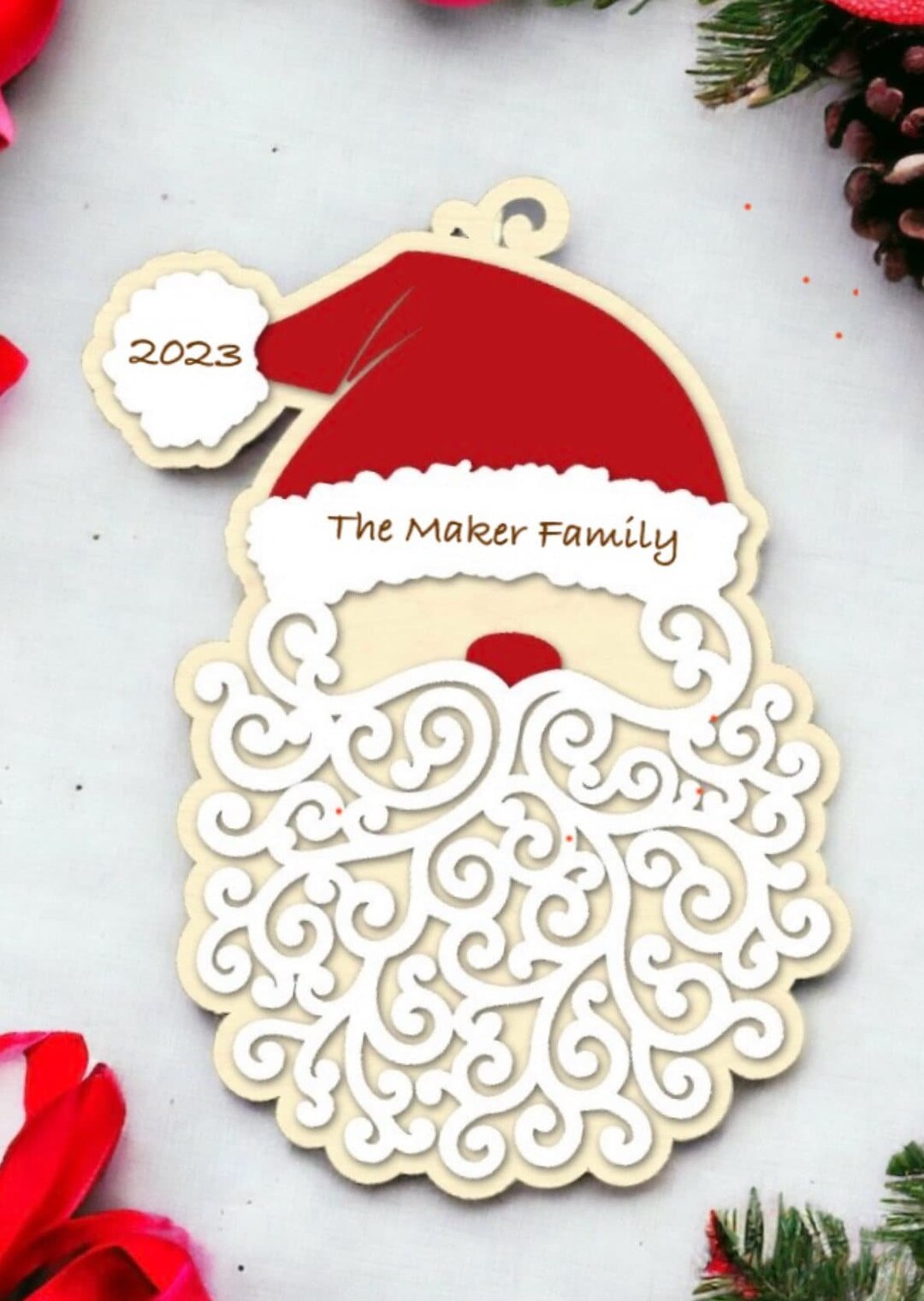 Personalized Santa Christmas Ornament, Wooden Family Ornament - Etsy Personalized Santa Christmas Ornament, Wooden Family Ornament - Etsy