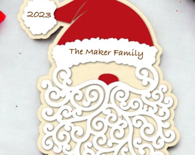 Personalized Santa Christmas Ornament, Wooden Family Ornament - Etsy