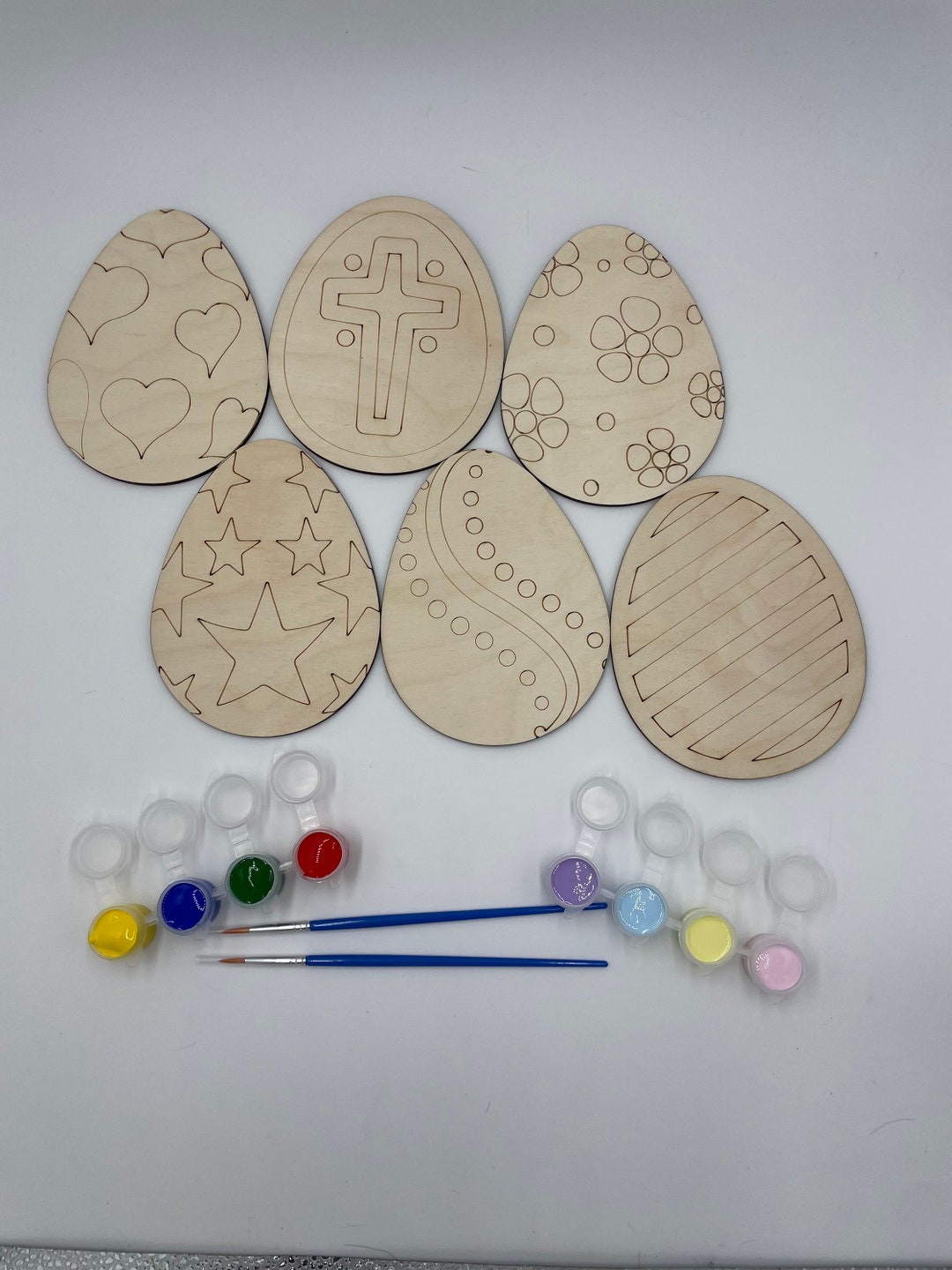 DIY Kids Easter Paint Kit - Wooden Egg Painting Set - Crafting Fun for ...