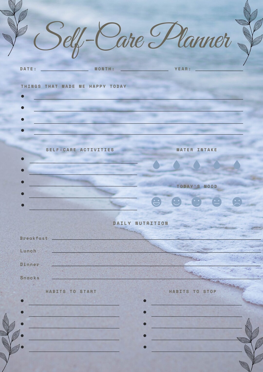 Self Care Planner Printable,instant Download Self Care Planner, Daily ...