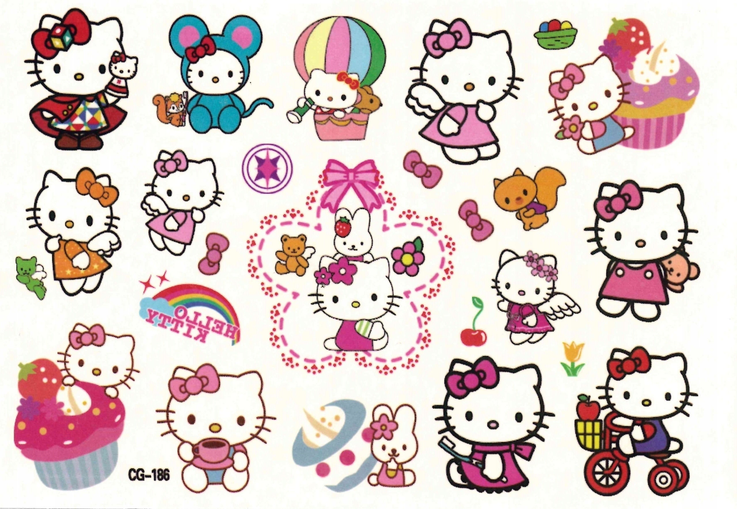Hello Kitty Tattoo Stickers Children Kids Birthday Party Bag - Etsy