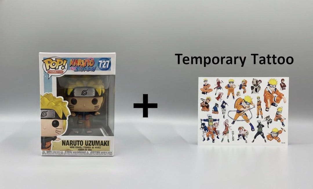 Funko Pop! Naruto Uzumaki #727 + Naruto Temporary Tattoos - Etsy