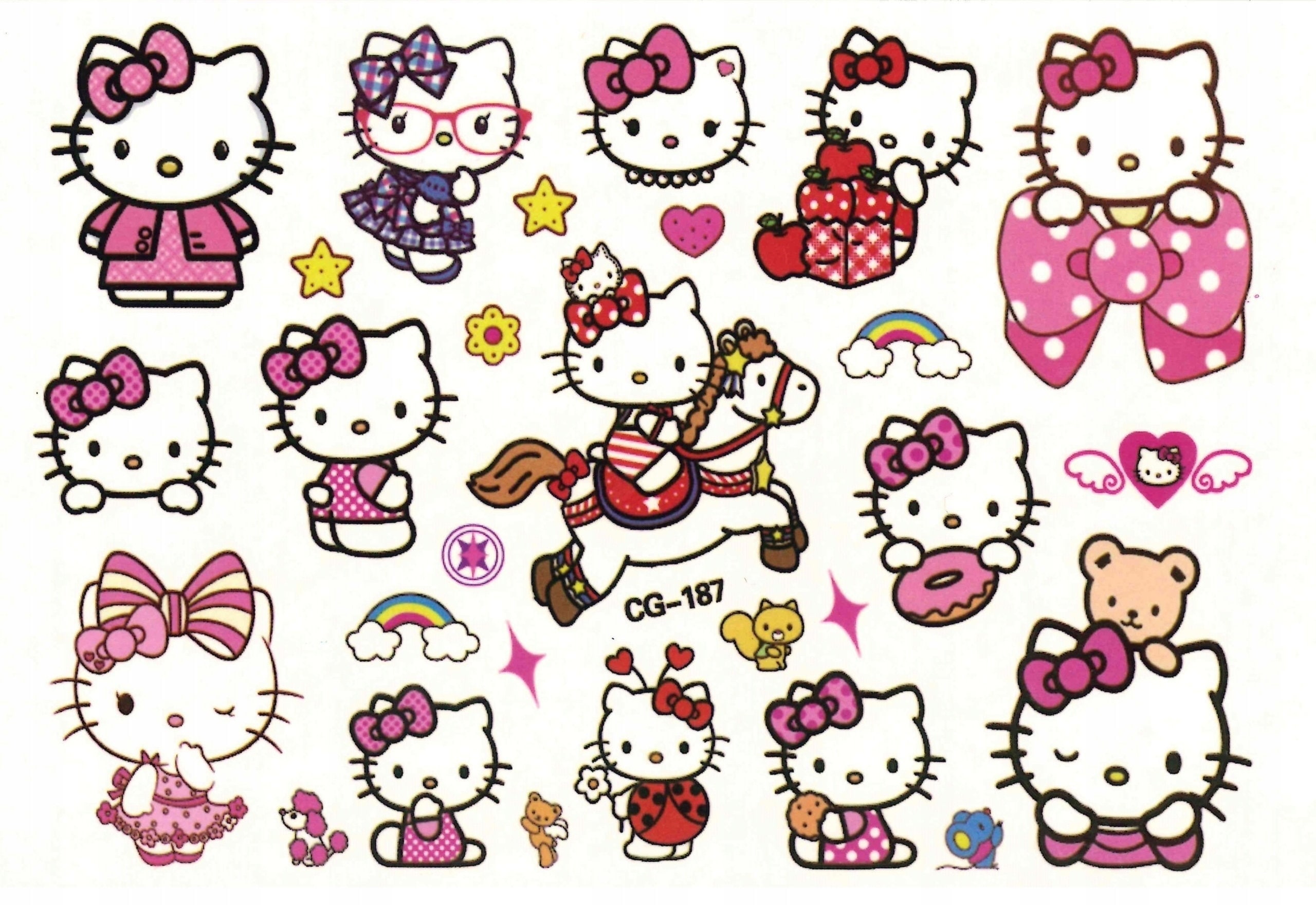 Hello Kitty Tattoo Stickers Children Kids Birthday Party Bag - Etsy