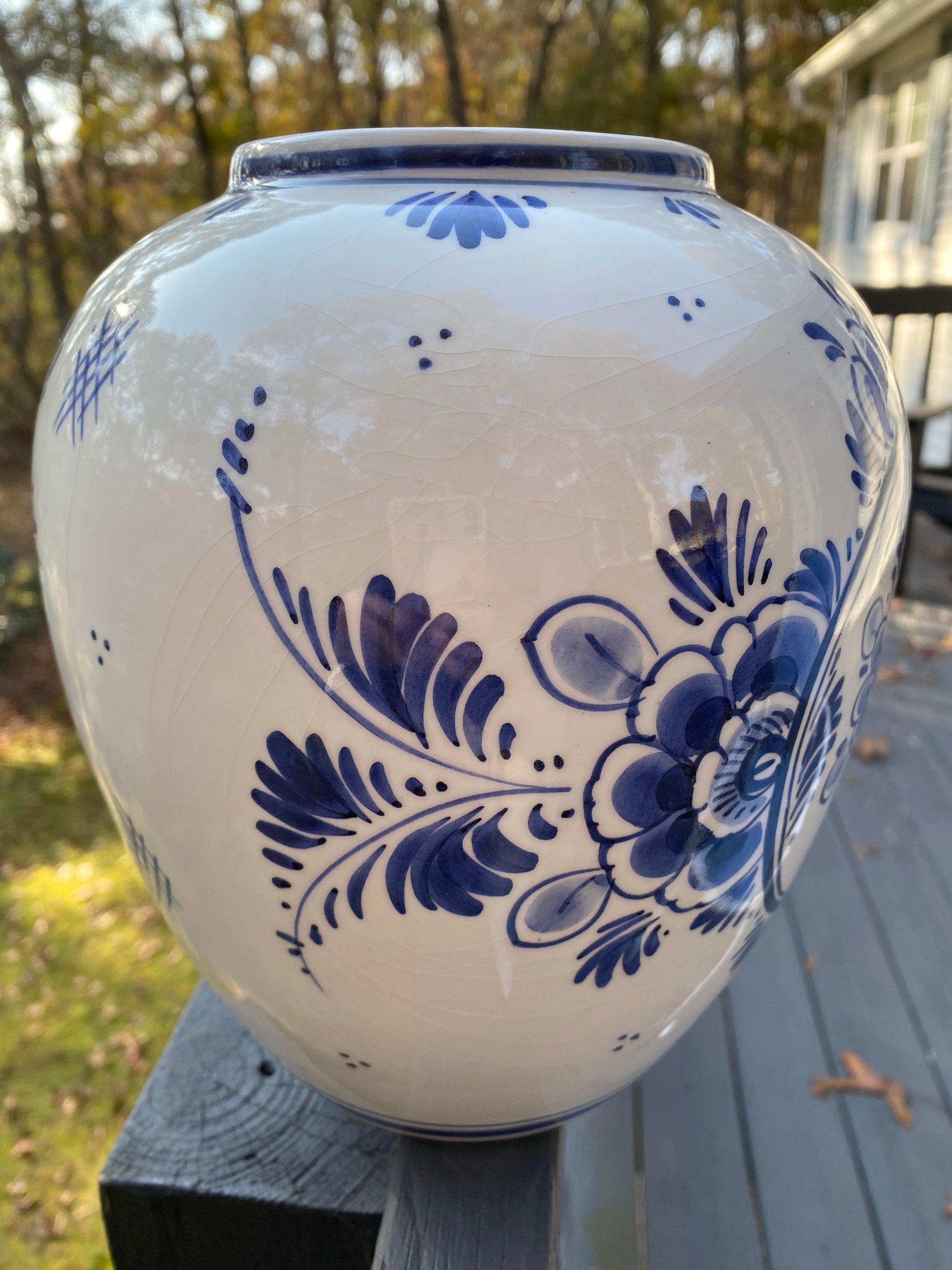 Large Delft Holland Vintage Polychrome Hand Painted Blue and - Etsy