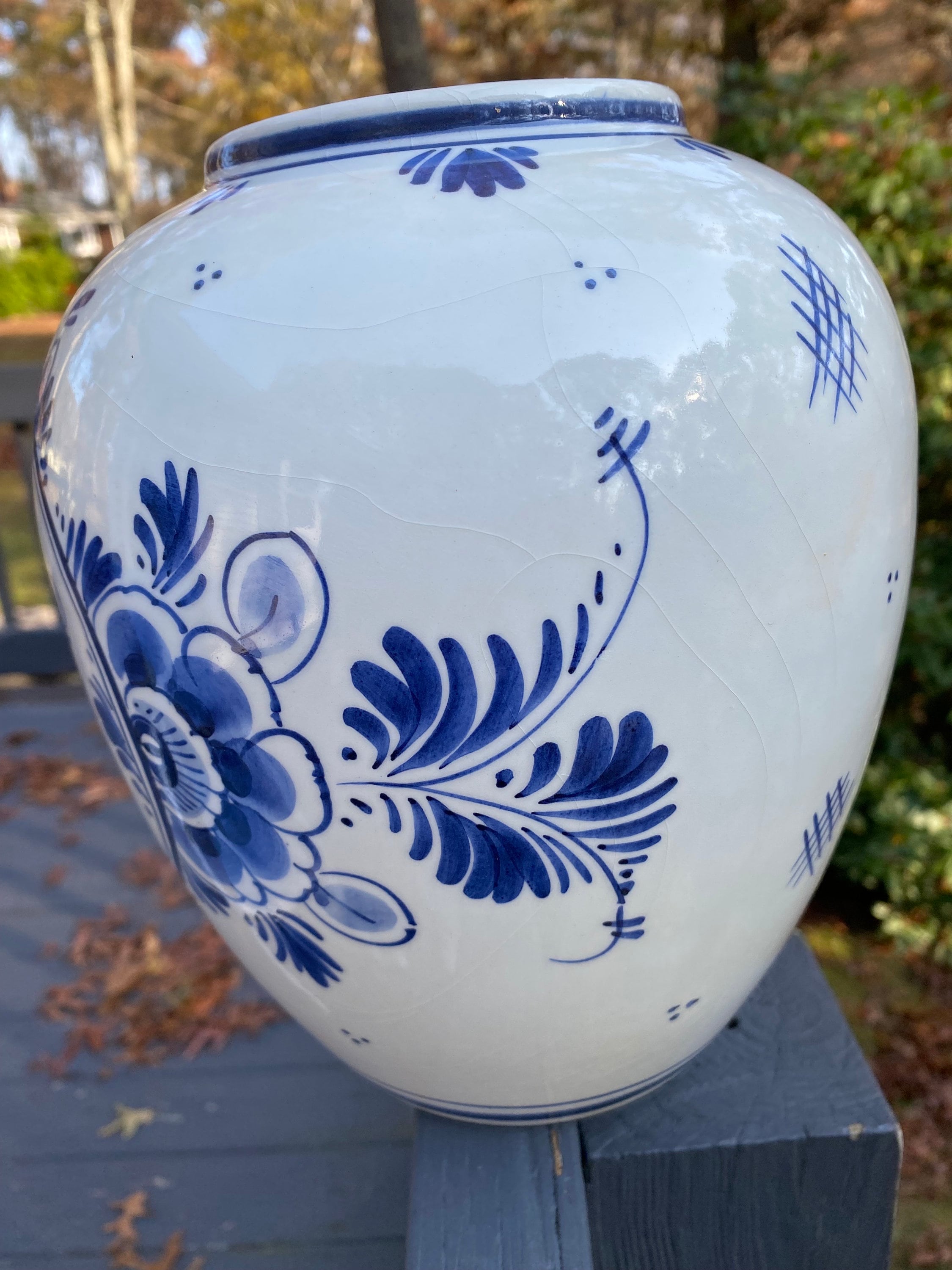 Large Delft Holland Vintage Polychrome Hand Painted Blue and - Etsy