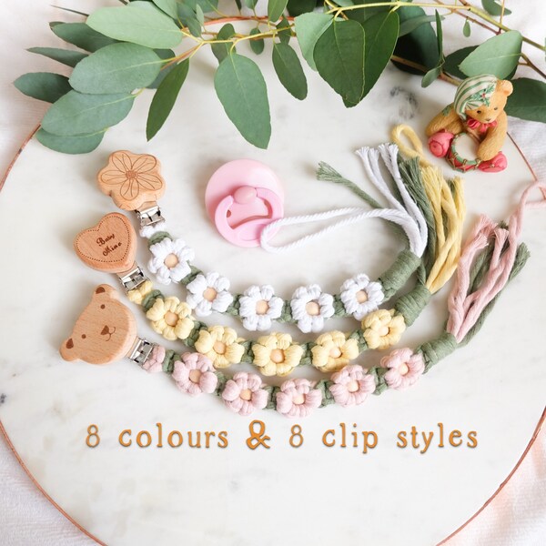 Flower Pacifier Clip - Etsy