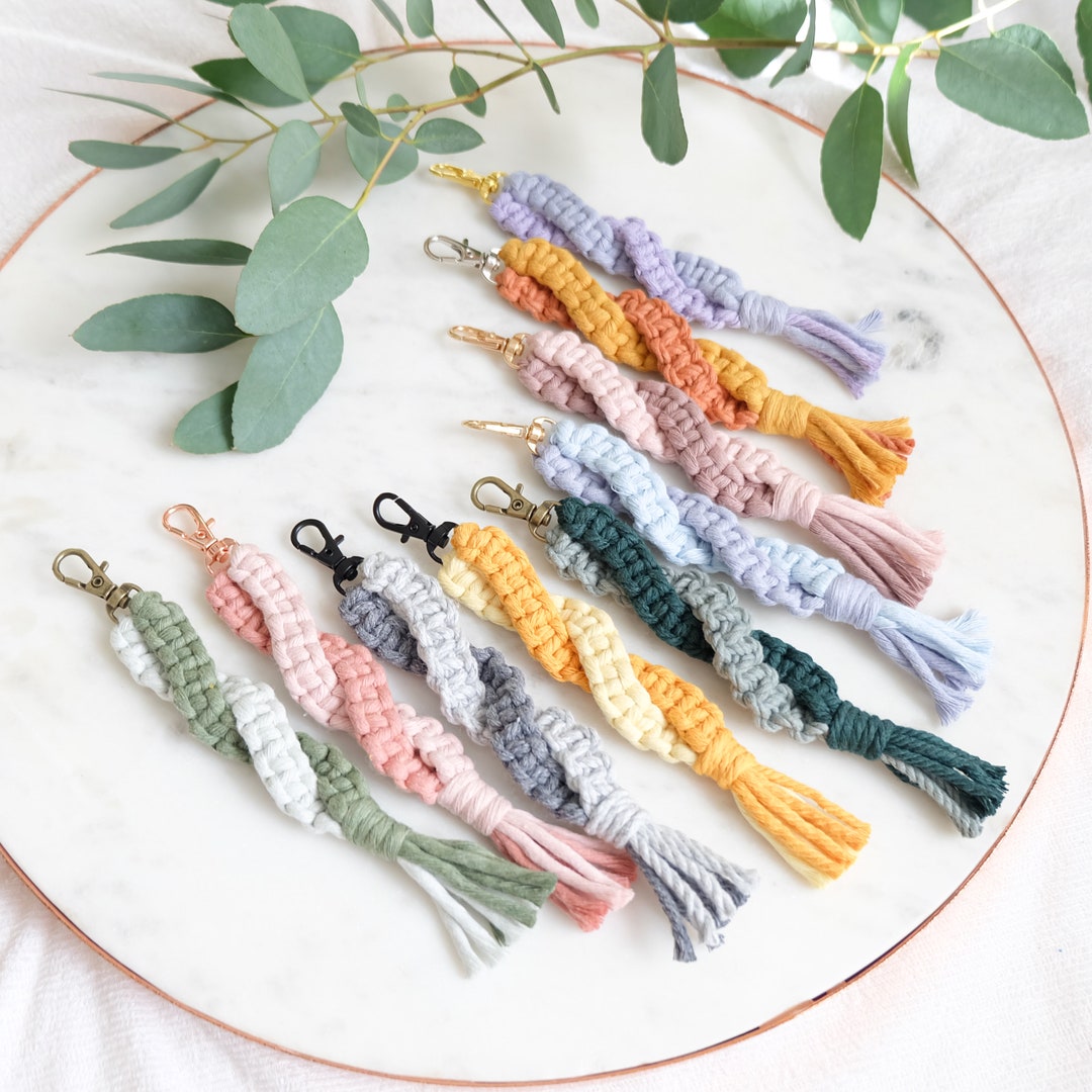 Macrame Key Ring in Pastel Colours Wedding Favours Boho - Etsy