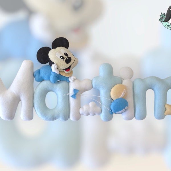 Mickey Mouse Room Name Sign - Etsy