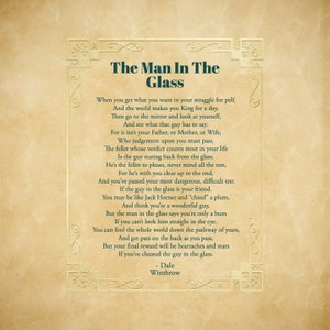 The Man in the Glass Poem Art by Dale Wimbrow Jpg and Png - Etsy