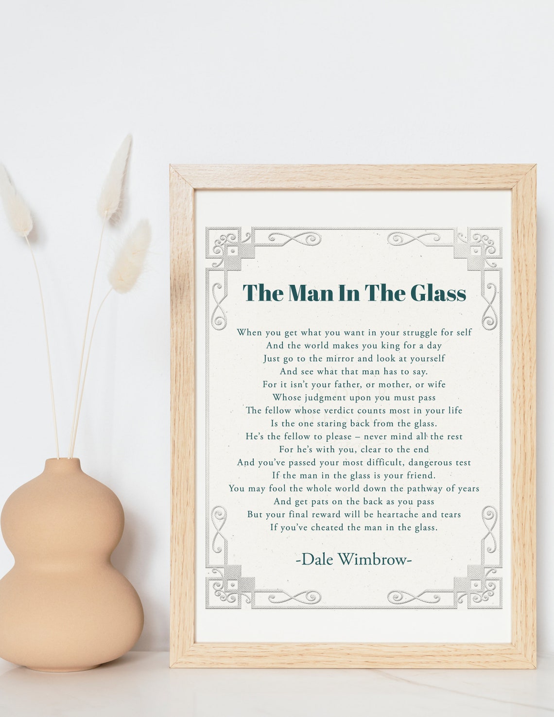 The Man in the Glass Poem Art by Dale Wimbrow 3 Color Pack - Etsy