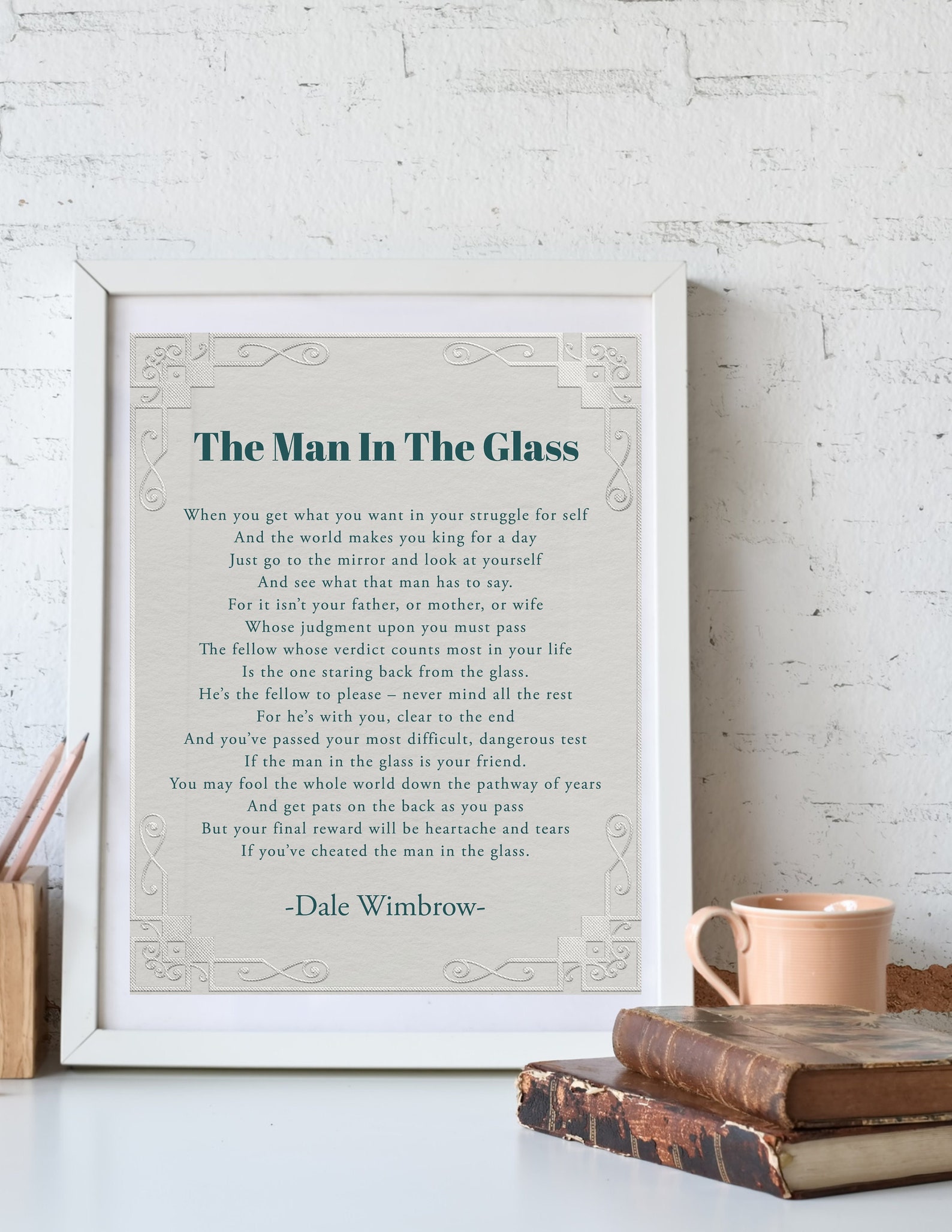 The Man in the Glass Poem Art by Dale Wimbrow 3 Color Pack - Etsy