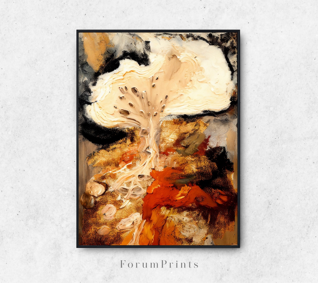 Mycelium Fungus Expressionism Painting, Abstract Expressionism Style ...