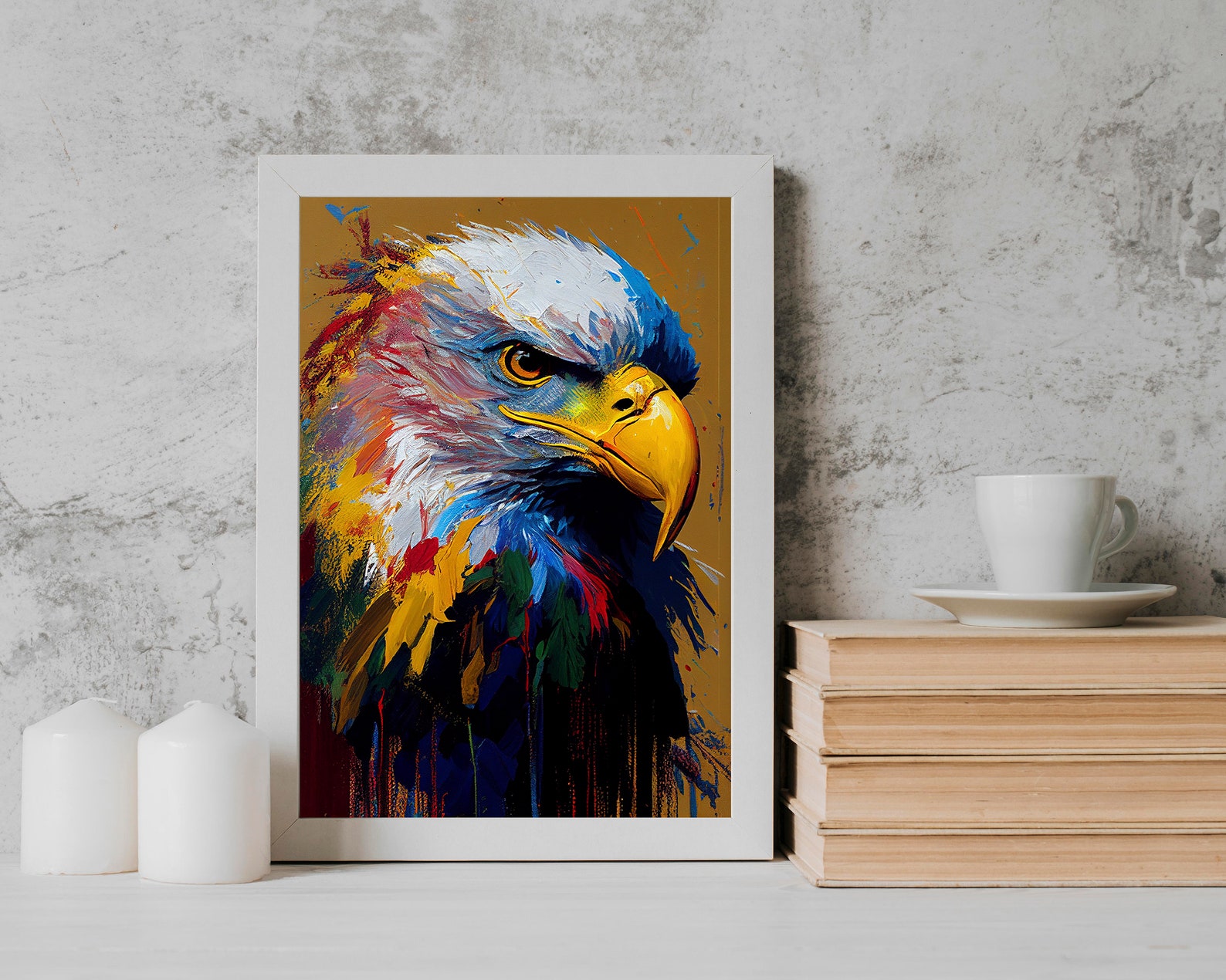Bald Eagle Portrait Painting, Abstract Expressionism Style | Wall Art ...