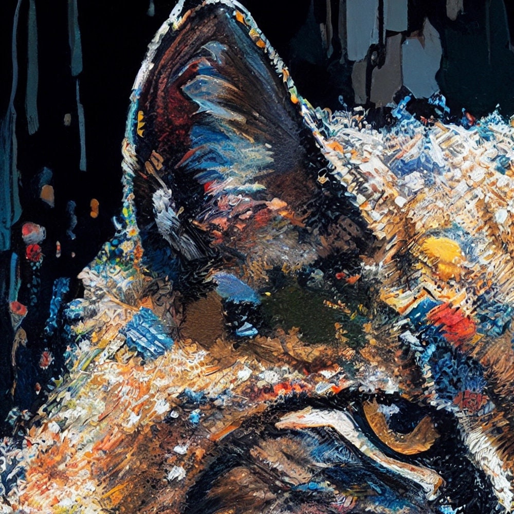 Beautiful Bobcat Painting Abstract Expressionism Style Wall - Etsy