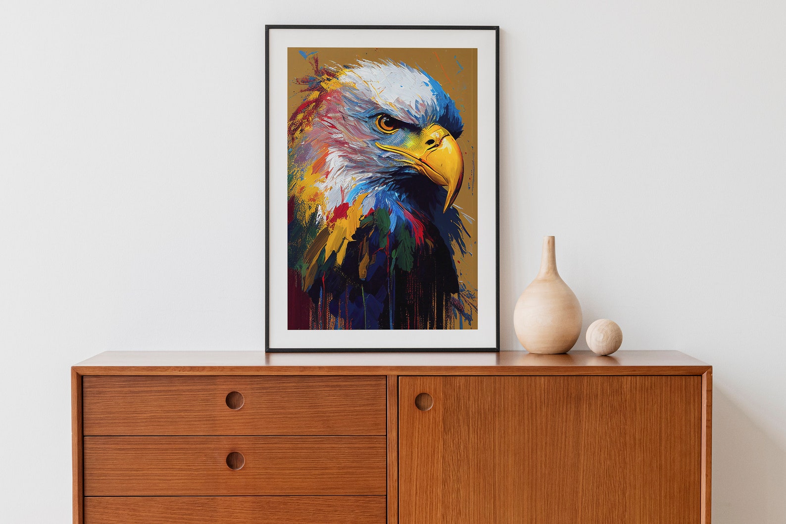 Bald Eagle Portrait Painting, Abstract Expressionism Style | Wall Art ...