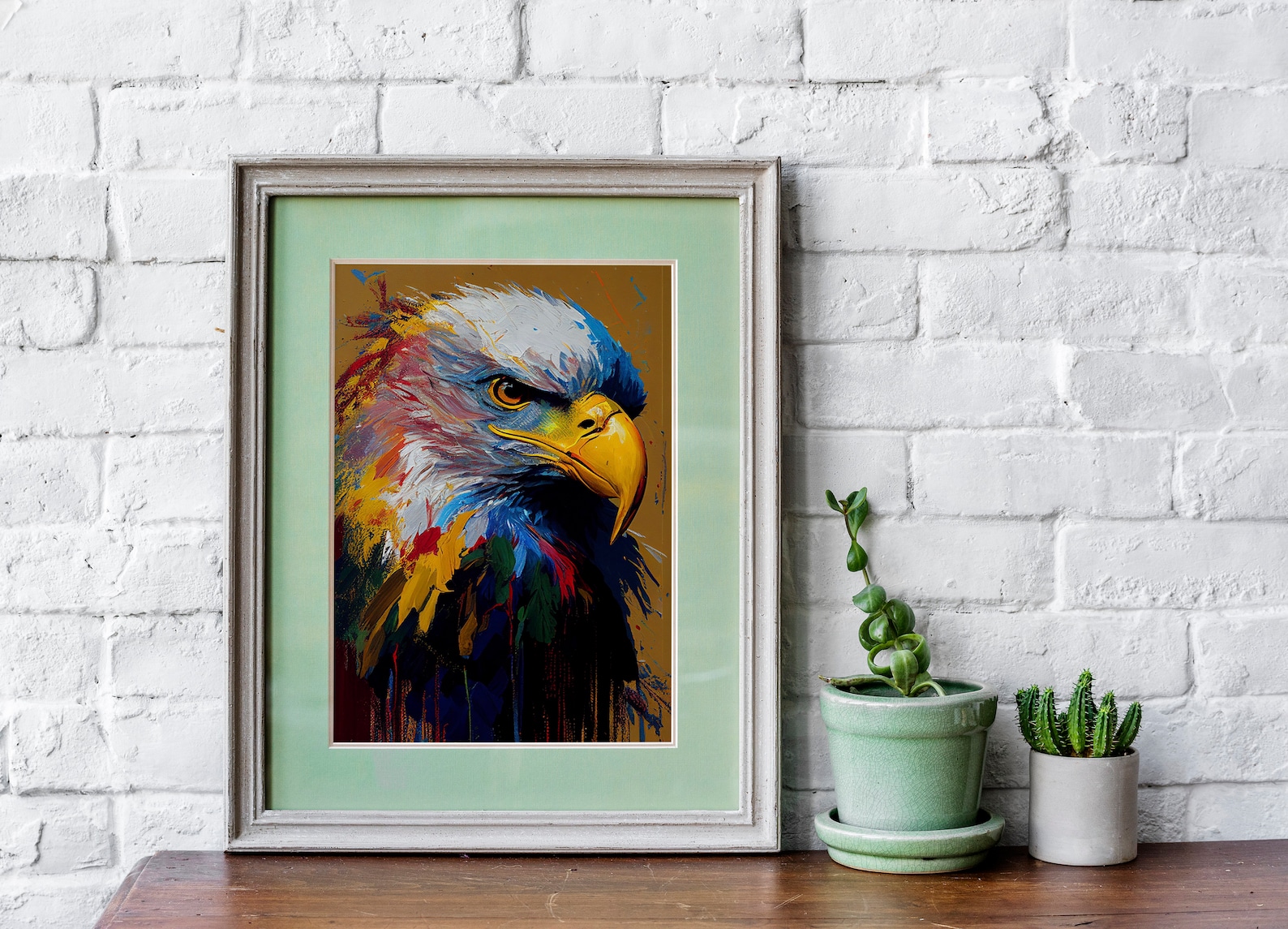 Bald Eagle Portrait Painting, Abstract Expressionism Style | Wall Art ...