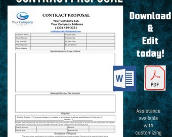 HVAC Bid Template Contract Estimates proposal - Etsy