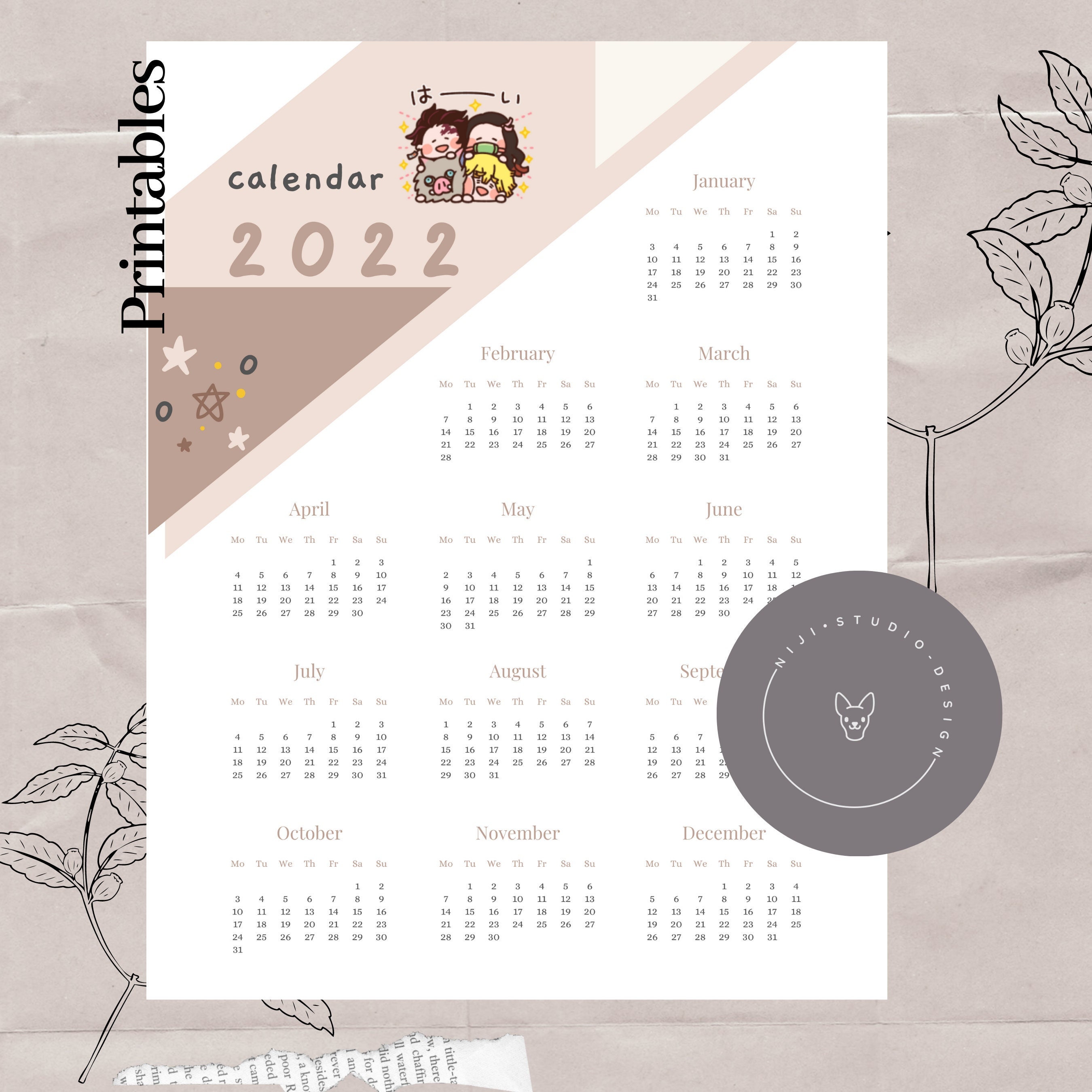 Nezuko Calendar - Etsy