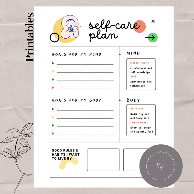 Goodnotes Template | Noteshelf • Self Care Plan | Self Care | Planner ...