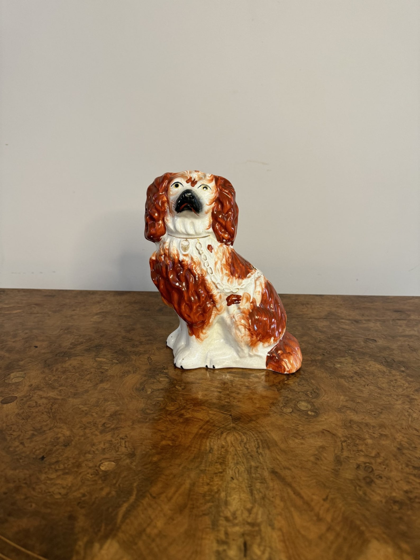 Antique Victorian Staffordshire Spaniel Seated Dog - Etsy