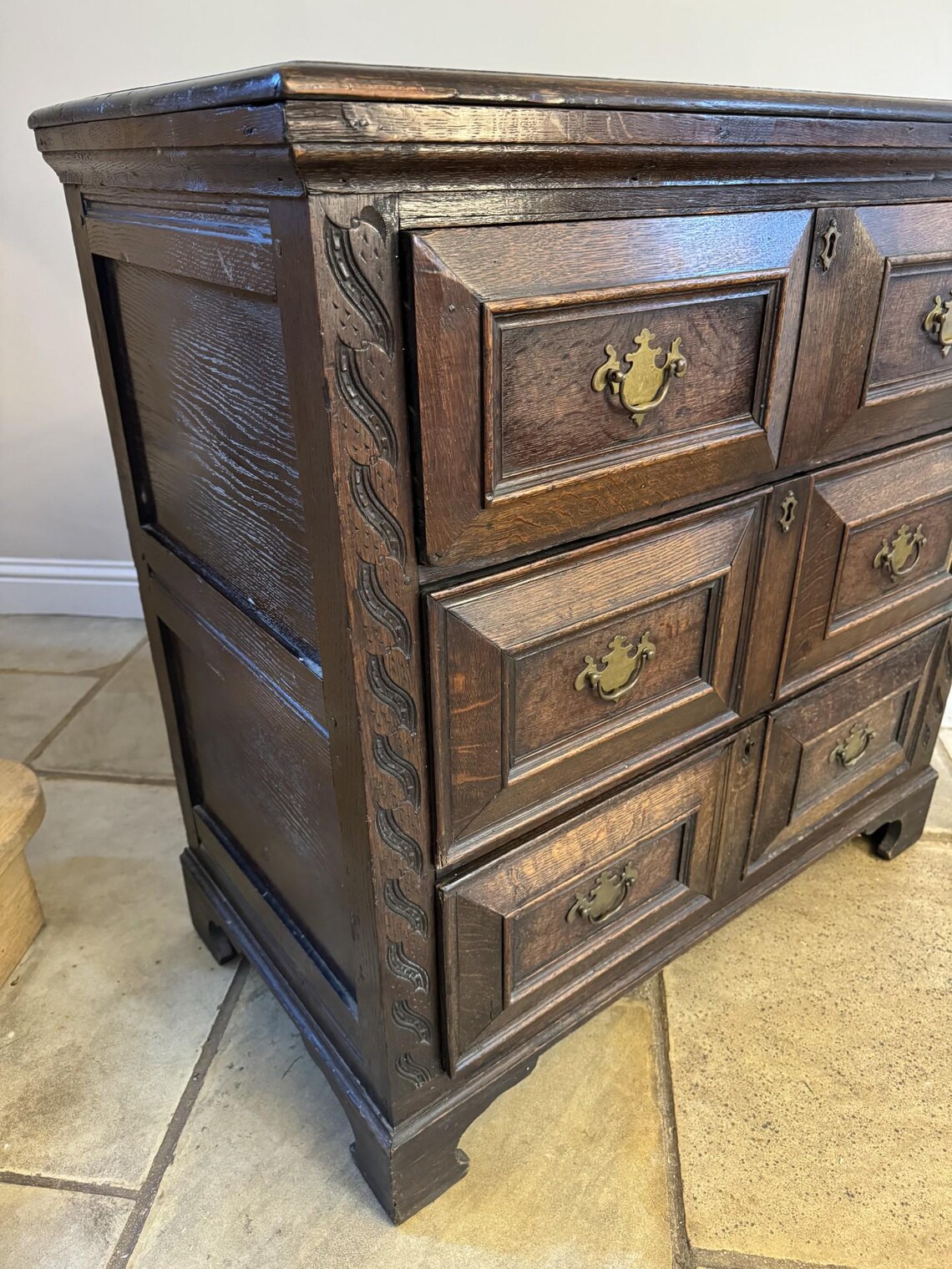 Antique 18th Century Quality Oak Jacobean Chest of Drawers - Etsy