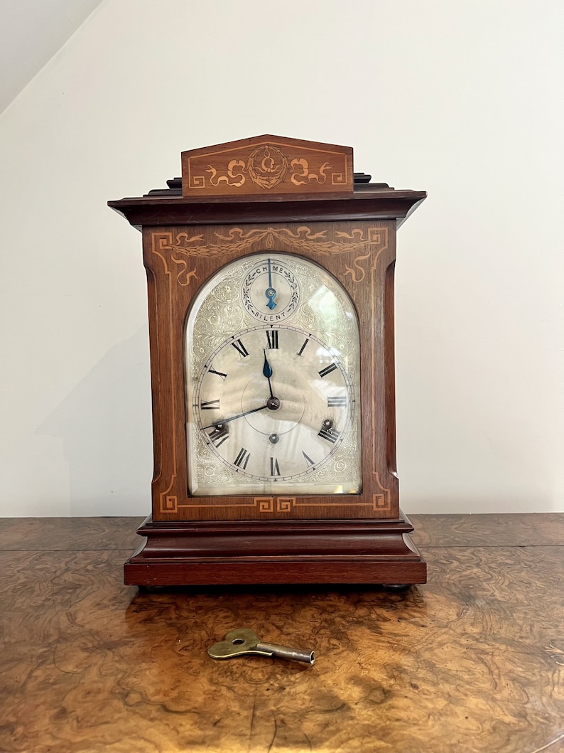 Antique Edwardian Quality Rosewood Inlaid Chiming 8 Day Mantle Clock - Etsy