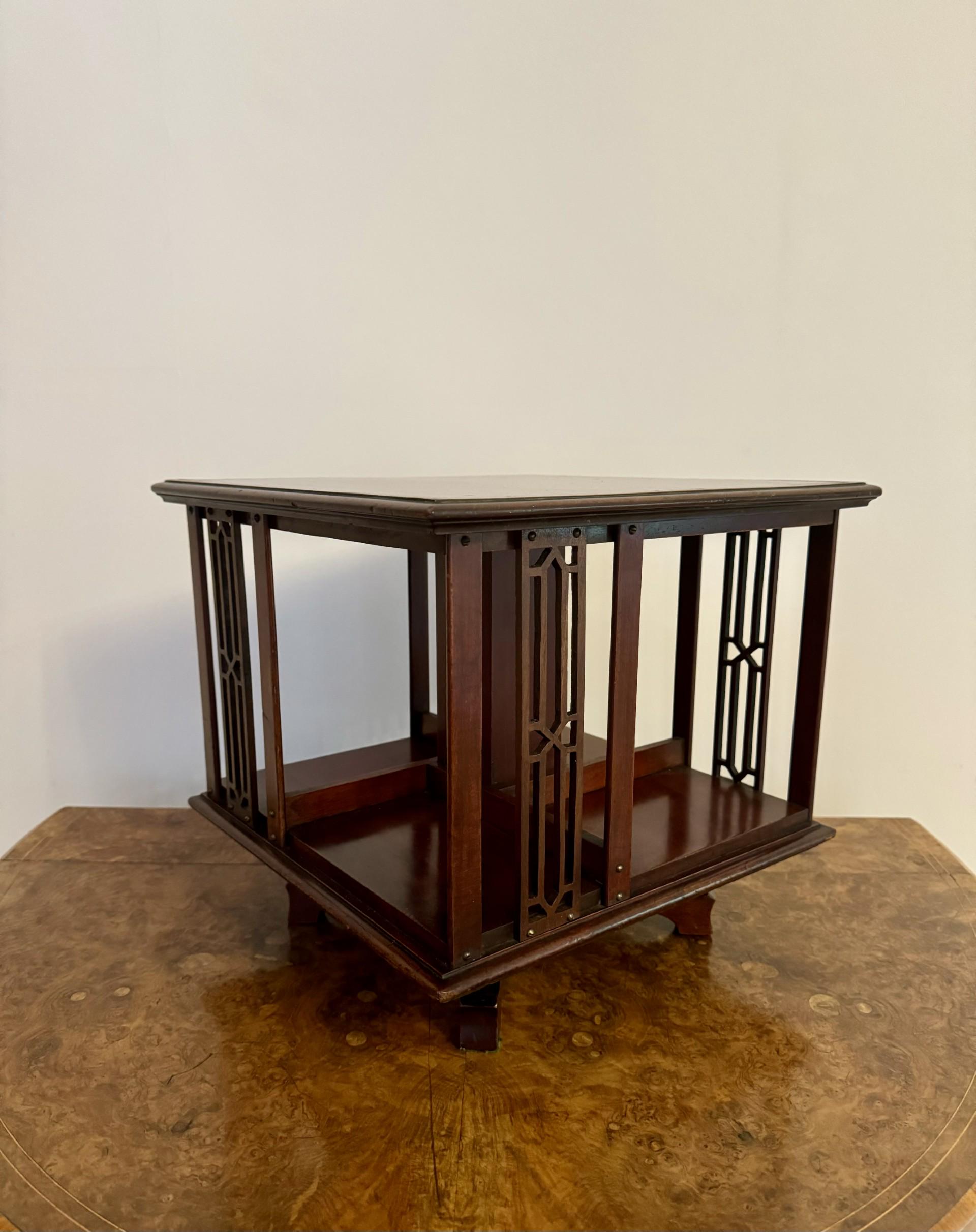 Lovely Antique Edwardian Mahogany Inlaid Table Top Revolving Bookcase ...