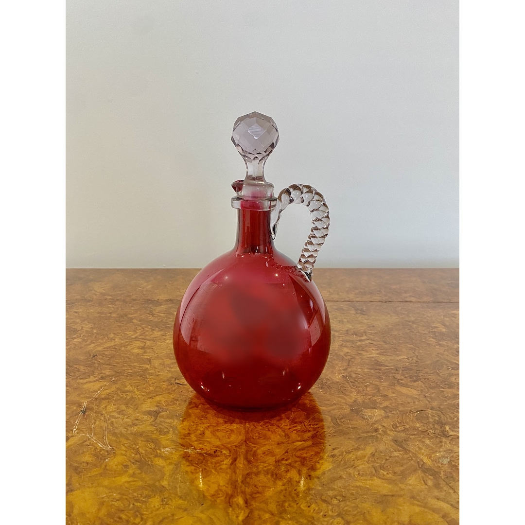 Antique Victorian Quality Cranberry Glass Decanter - Etsy UK