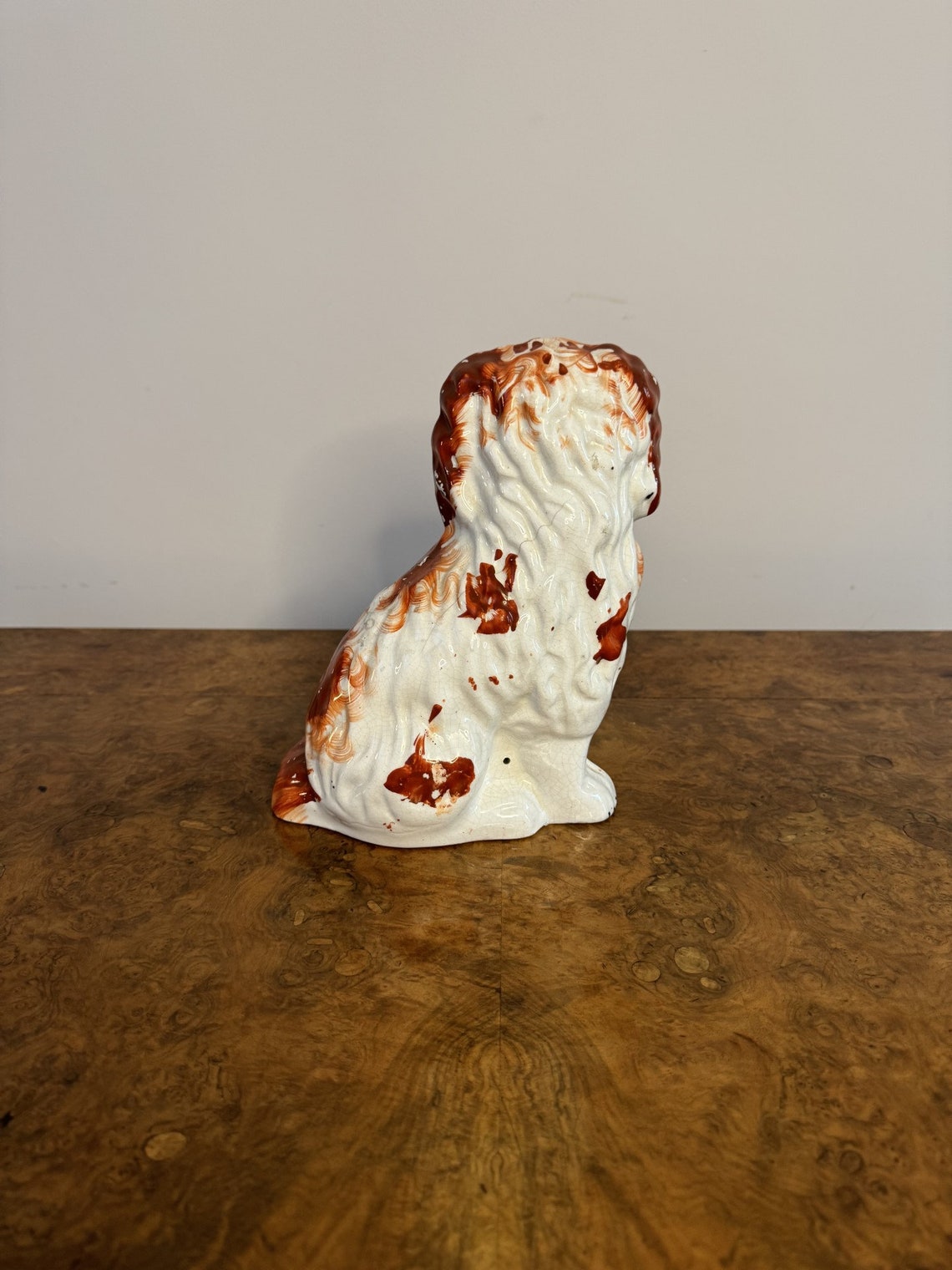 Antique Victorian Staffordshire Spaniel Seated Dog - Etsy