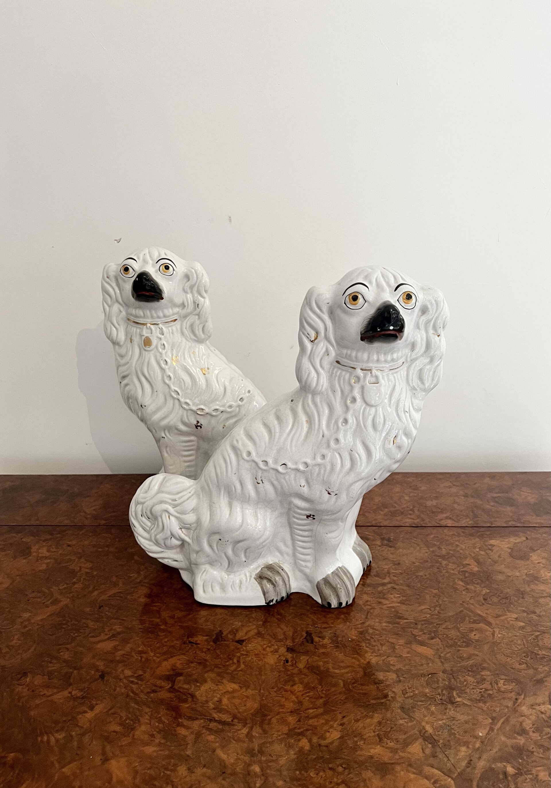 Large Pair of Victorian Seated Staffordshire Spaniel Dogs - Etsy