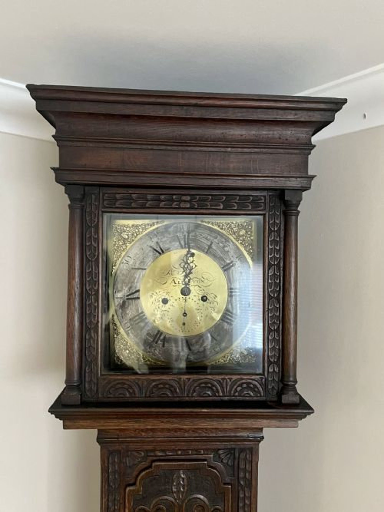Quality Antique George III Carved Oak Brass Face Longcase Clock - Etsy