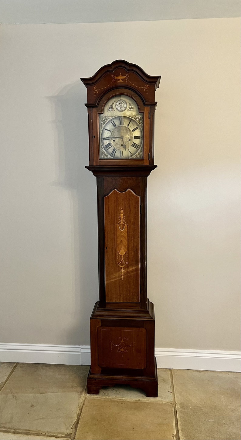 Fine Quality Antique Edwardian Mahogany Inlaid Long Case Clock - Etsy