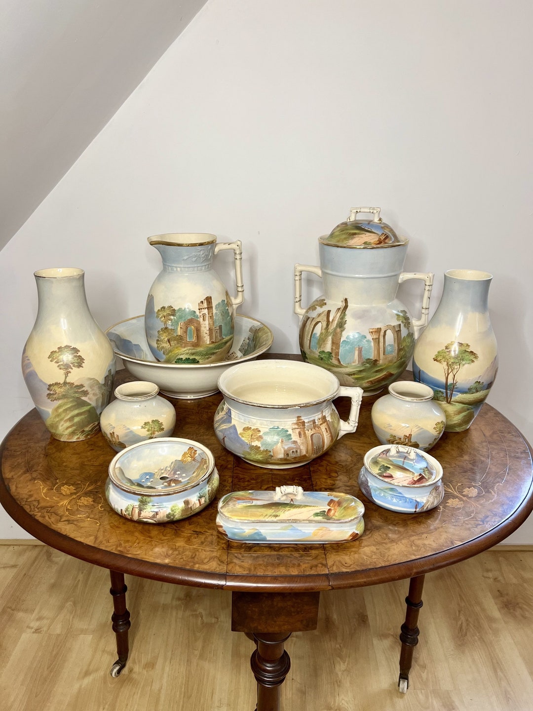 Outstanding Quality Antique Edwardian Wash Set - Etsy